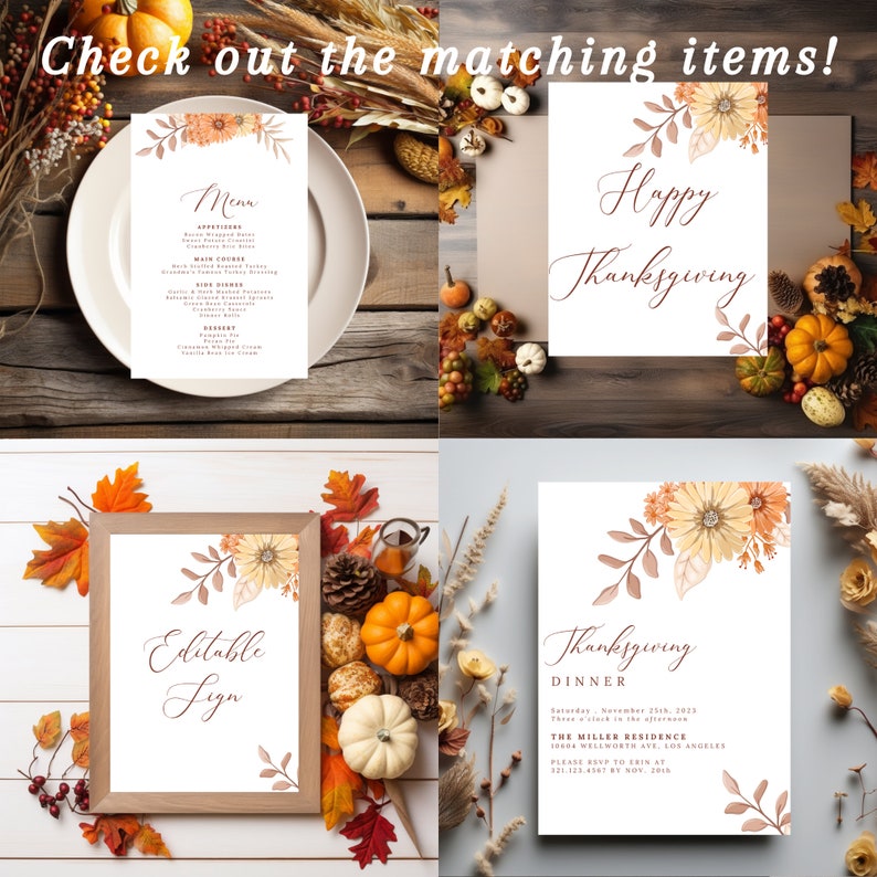 Editable Thanksgiving Food Label Template, Floral Thanksgiving Food ...