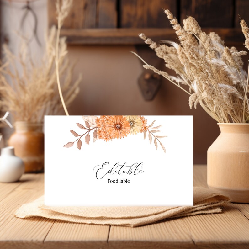 Editable Thanksgiving Food Label Template, Floral Thanksgiving Food ...