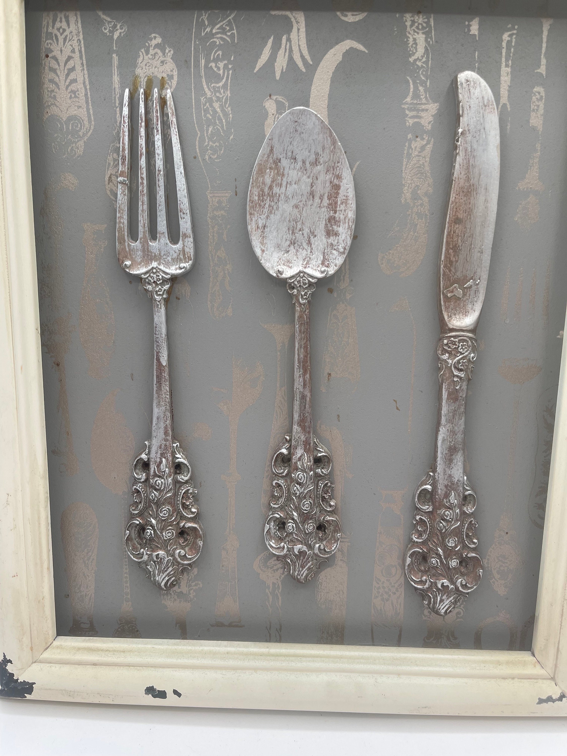 Vintage Cutlery Wall Decor Sculpture Forks Spoons Knife Dining Room ...