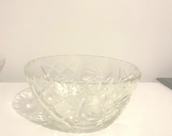 9 in Gorgeous Cazlor Heavy Crystal Cut and Etched Bowl Hand Made in ...