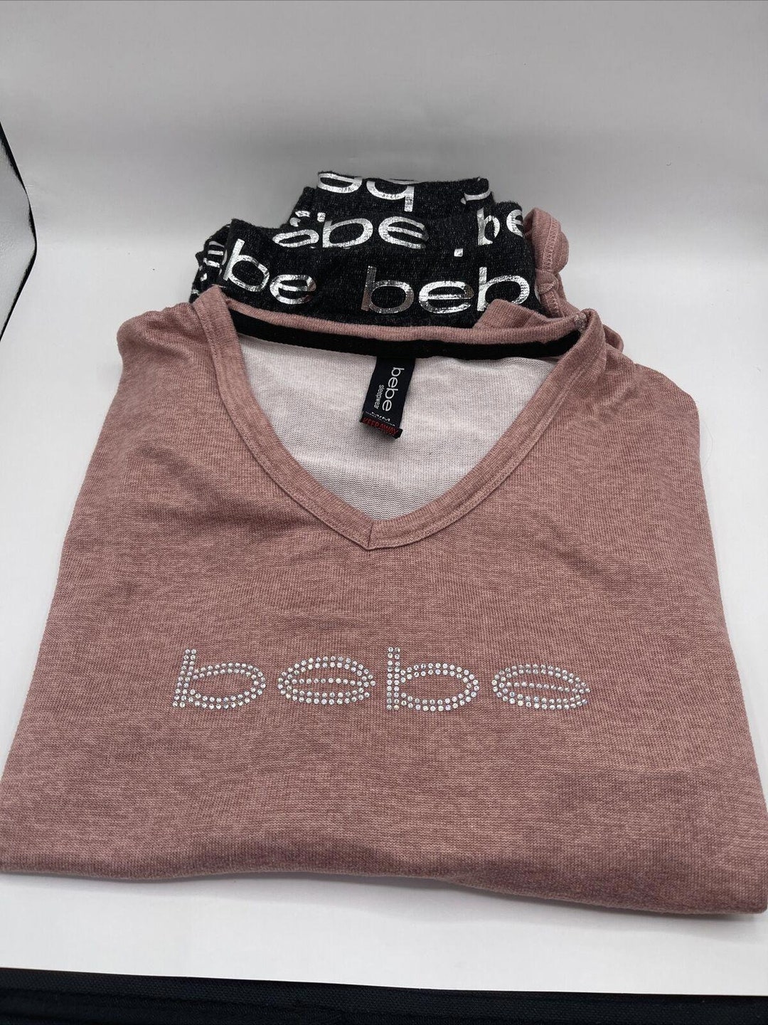 Bebe Pajamas Top & Pants Set Women’s Size Medium Velour Long Sleeve PJ ...