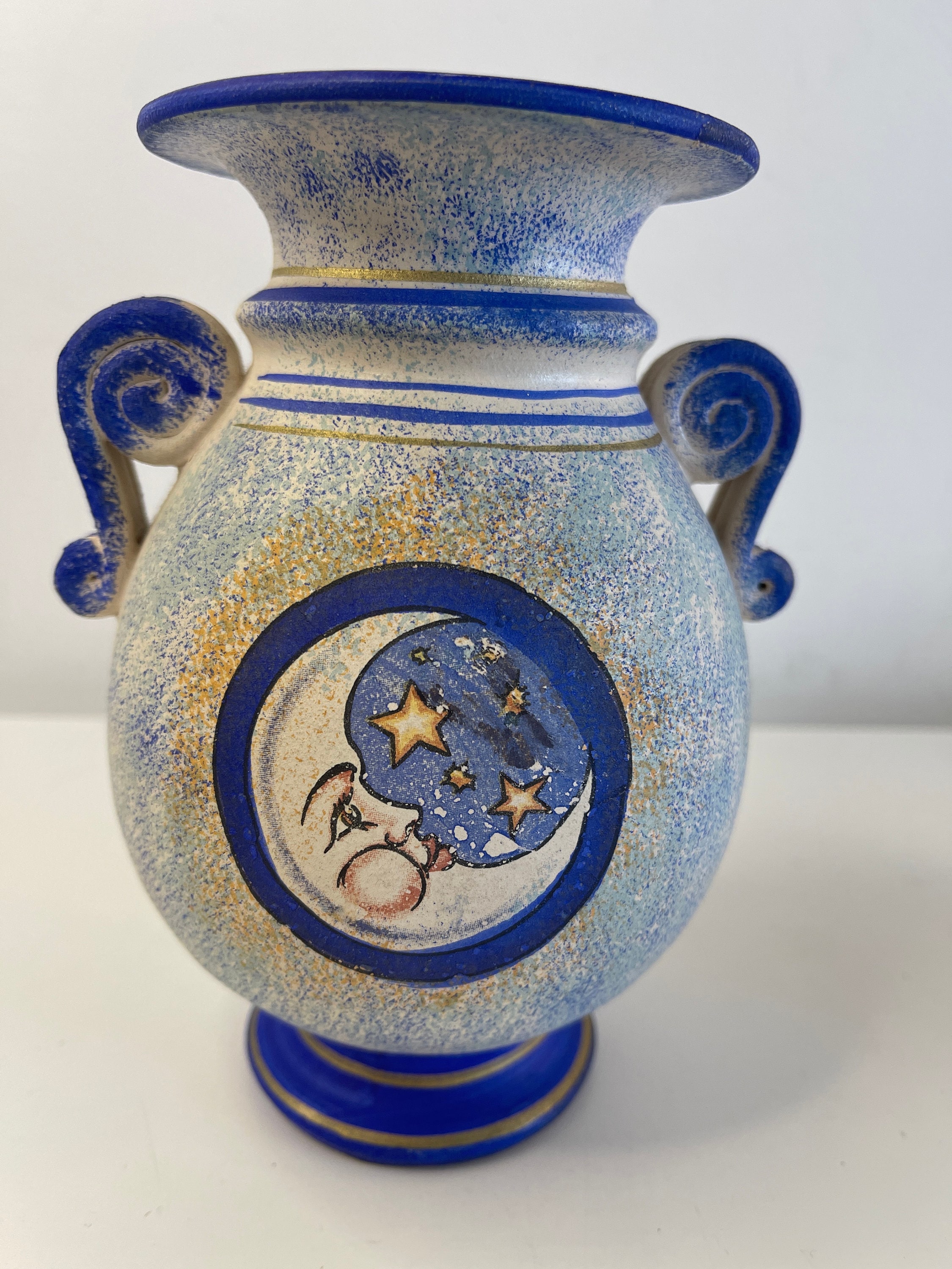 Vintage Hand Paint Sun and Moon Ceramic Vase - Etsy