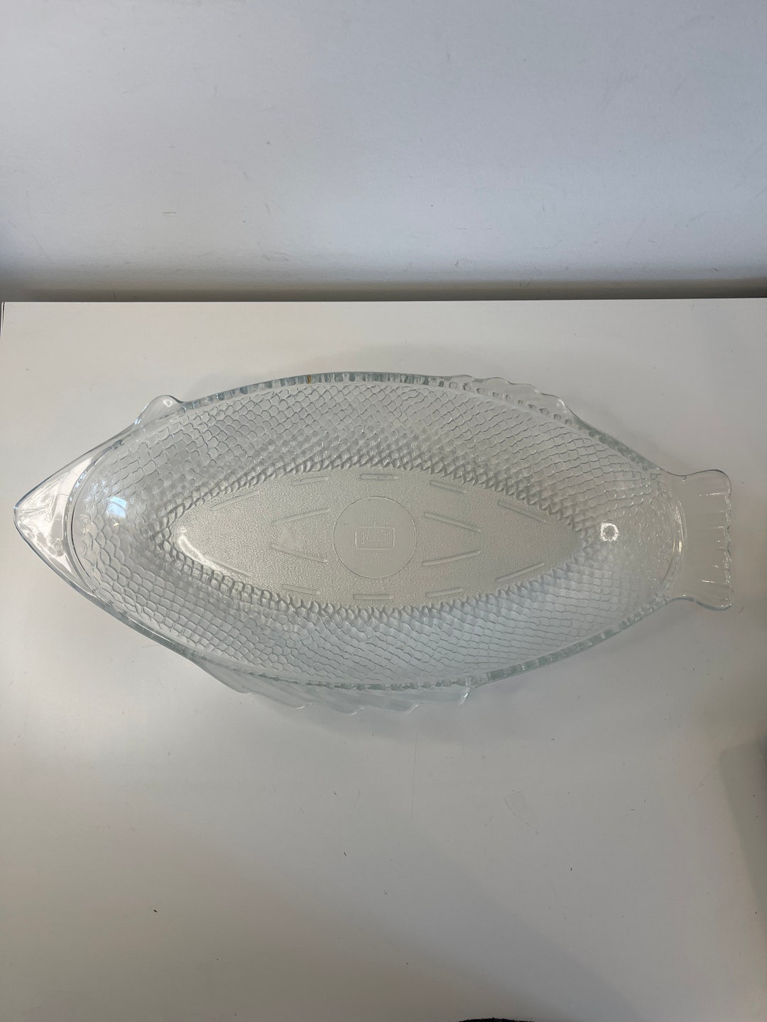 Vintage Pressed Glass, Glassbake Fish Platter 18 Inch - Etsy