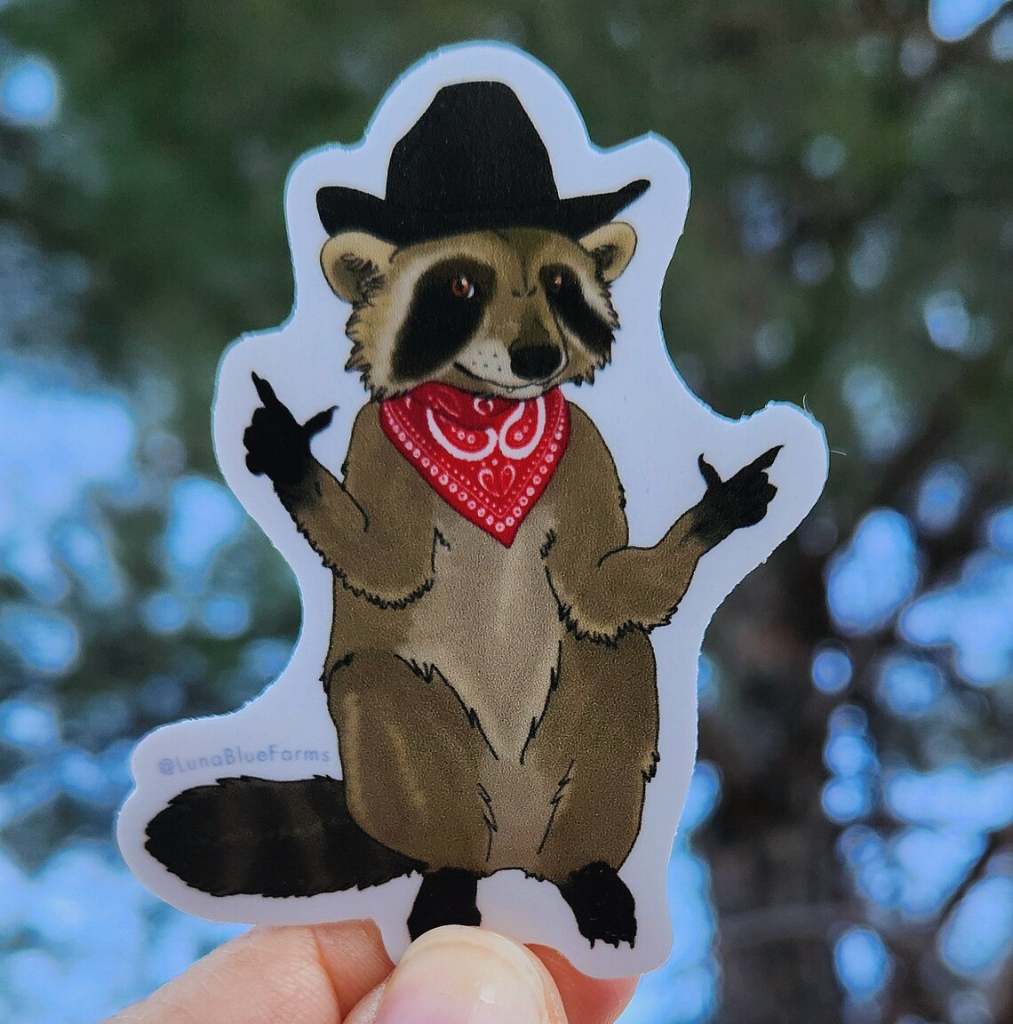 Western Critter Sticker | Bandito Raccoon Sticker - Etsy