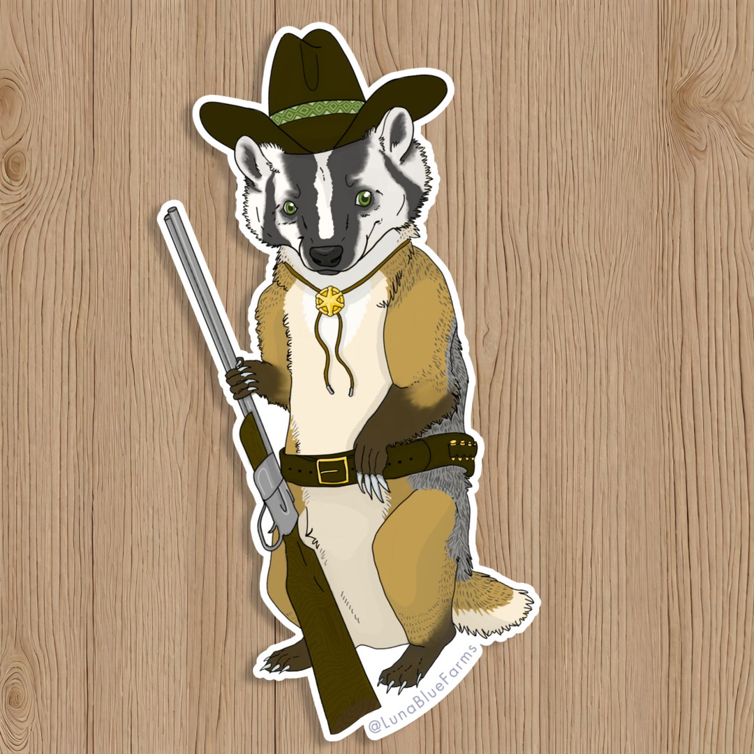 Western Critter Sticker | Sheriff Badger Sticker - Etsy