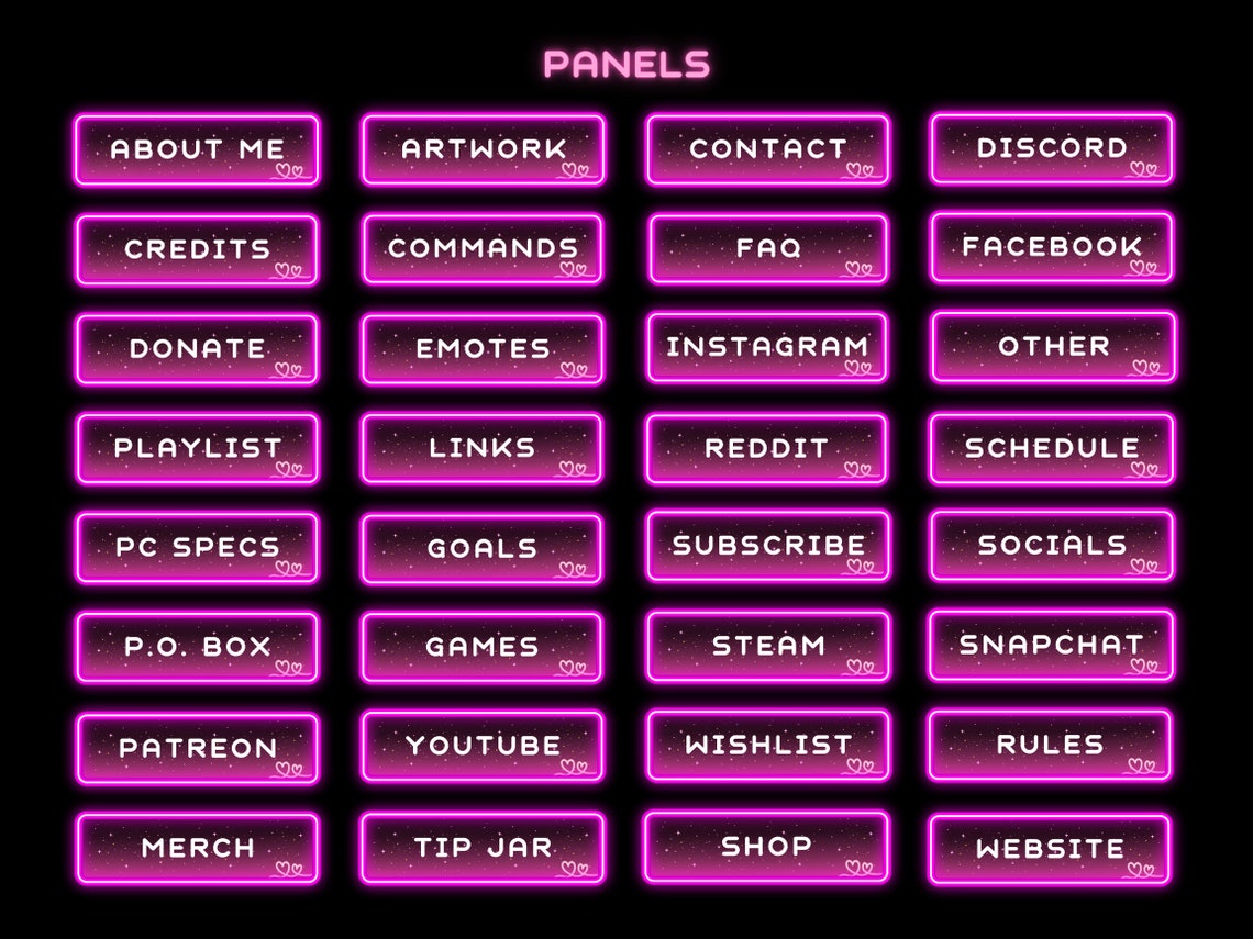 Neon Pink Stream Overlay for Gamer Girl Neon Purple Stream Overlay Pink ...