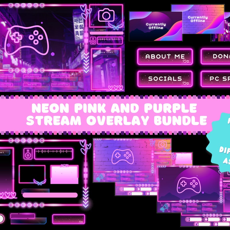 Twitch Overlay Pink - Etsy