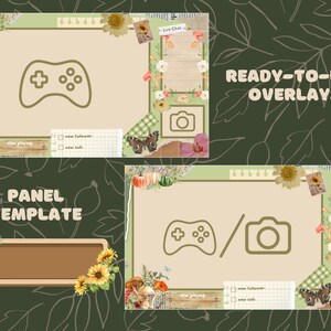Cottagecore Scrapbook Overlay for Streamer Sage Green Stream Overlay ...