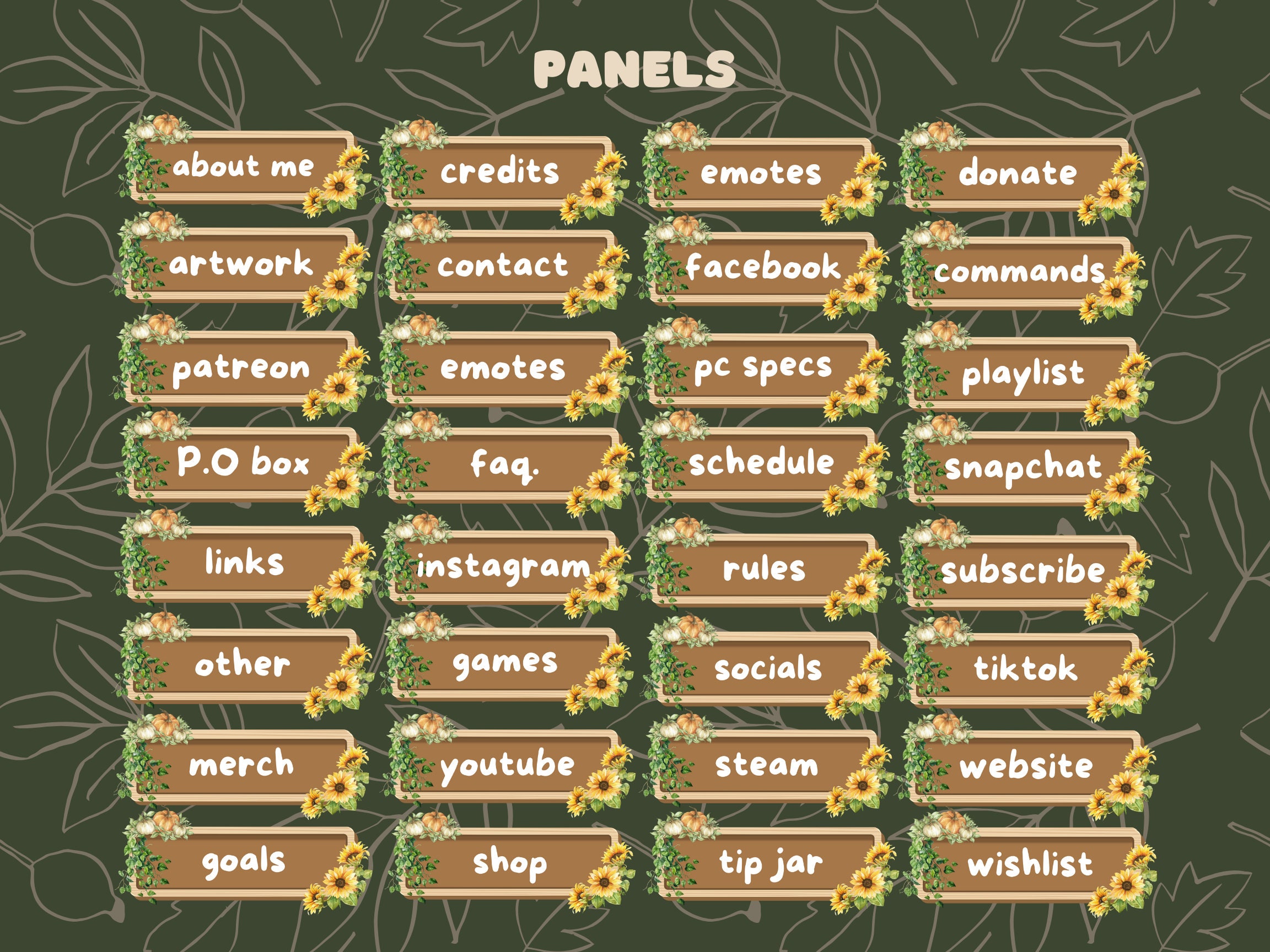 Cottagecore Scrapbook Overlay for Streamer Sage Green Stream Overlay ...