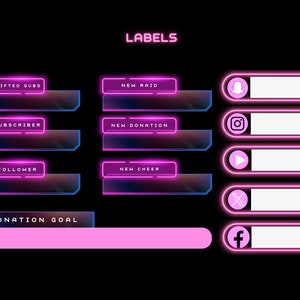 Neon Pink Stream Overlay for Gamer Girl Neon Purple Stream - Etsy UK