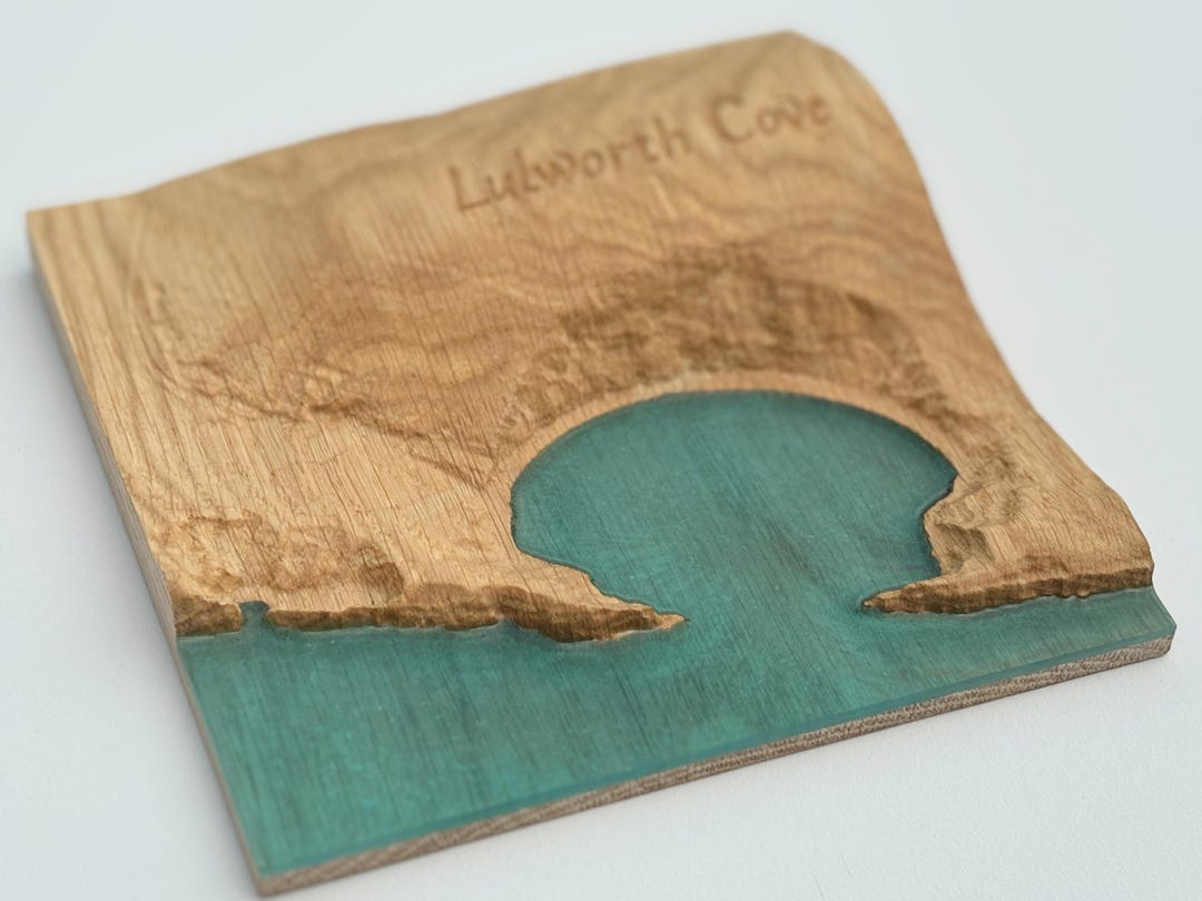 Lulworth Cove Dorset Solid Oak 3D Topographic Carving /special Place ...