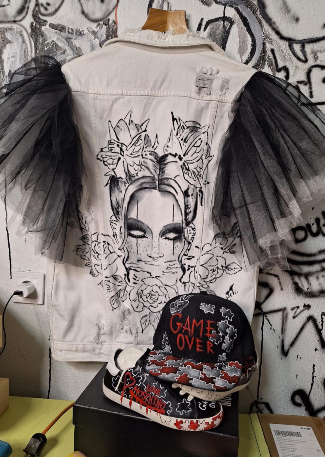 Customized Hand-painted Denim Vest | Unique Handpainted Jean Vest for ...