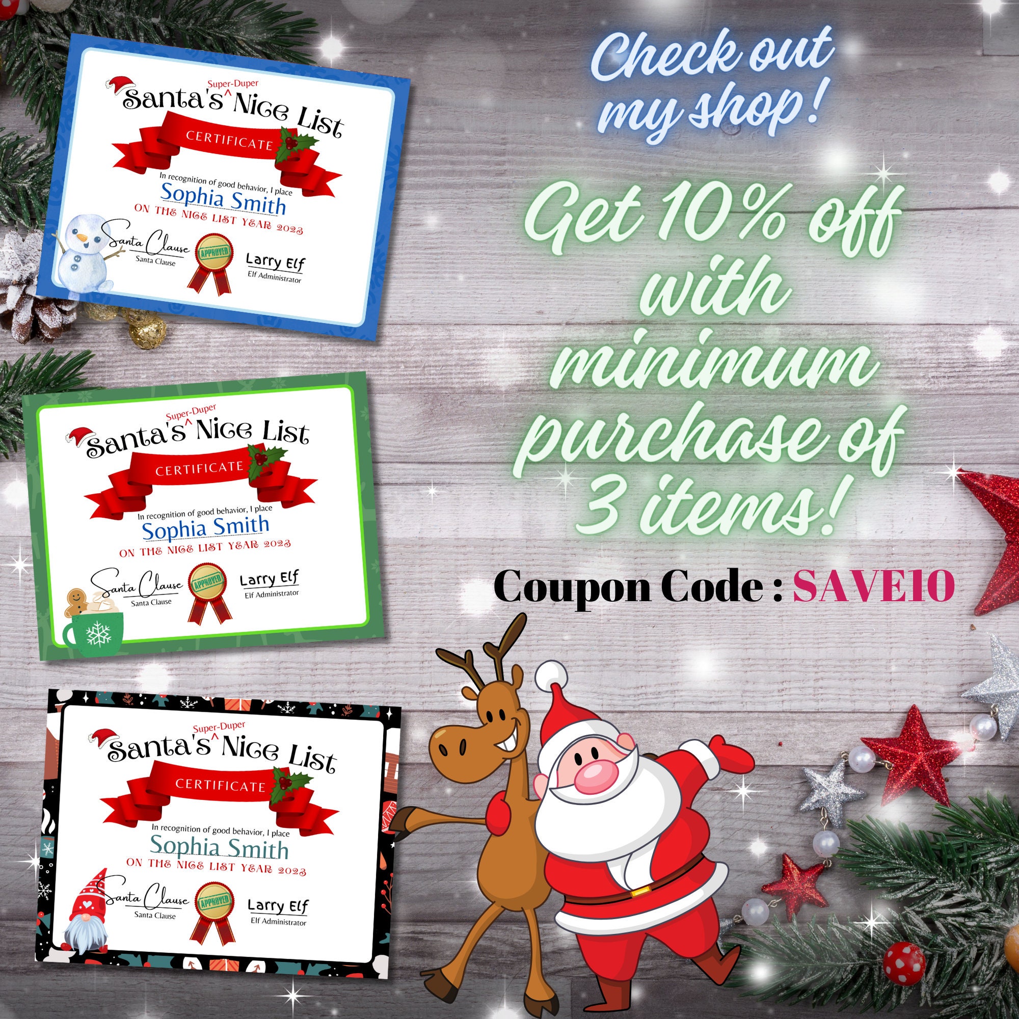 Santa Nice List Certificate Santa Nice List Certificate Printable Santa ...