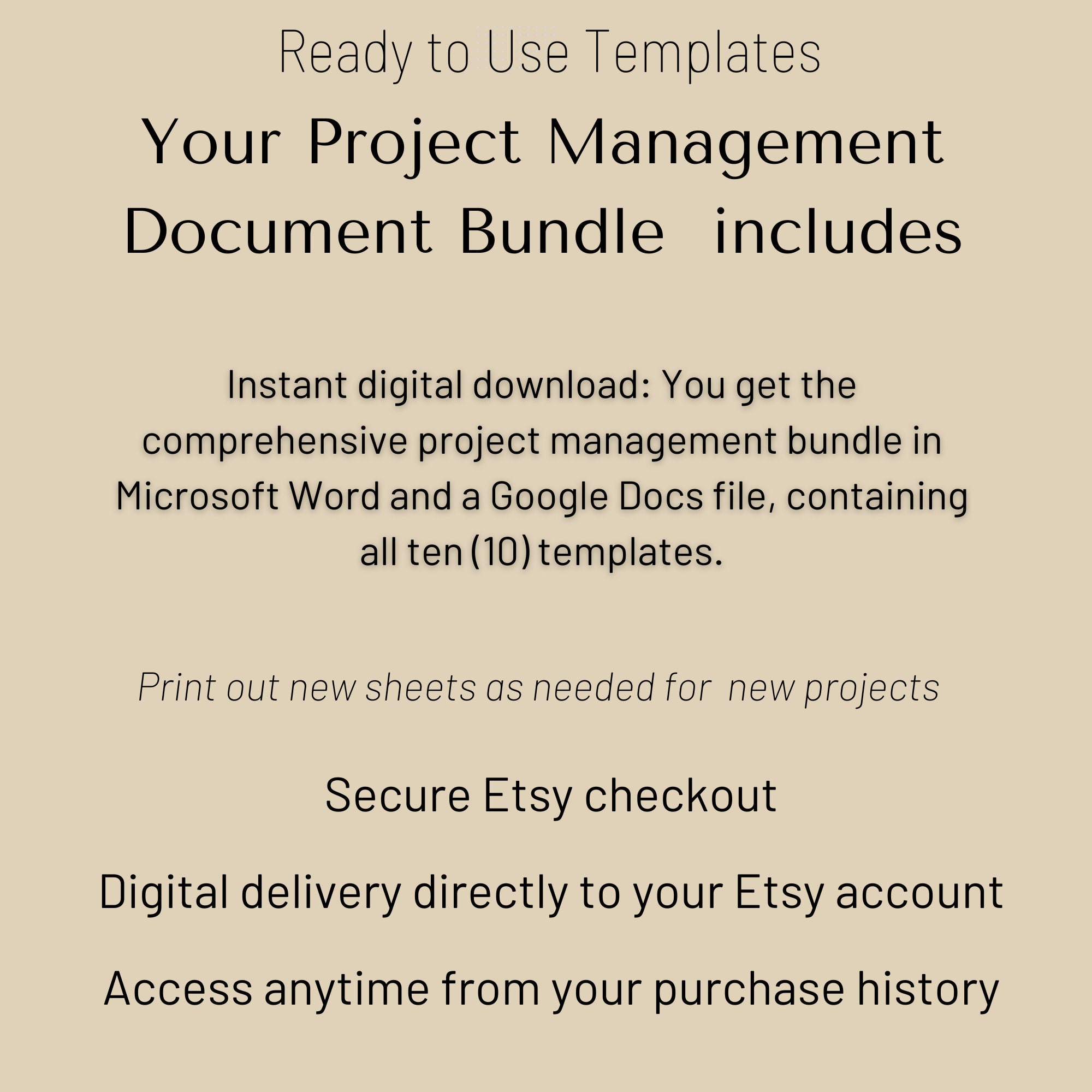 Essential Project Management Templates Bundle 10 Editable Templates
