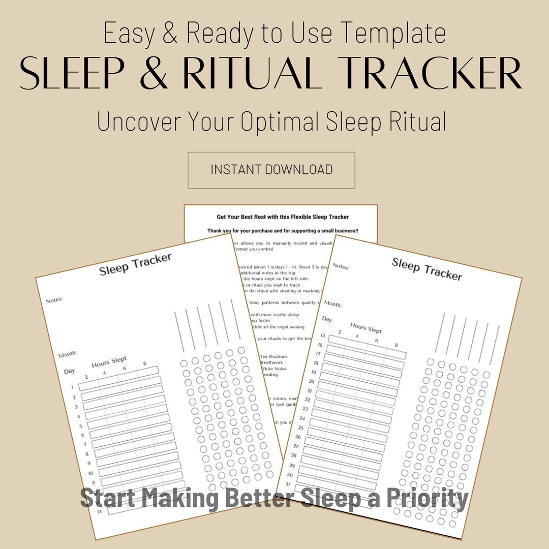 Unlock Your Restful Sleep: Customizable Sleep & Ritual Tracker - Etsy