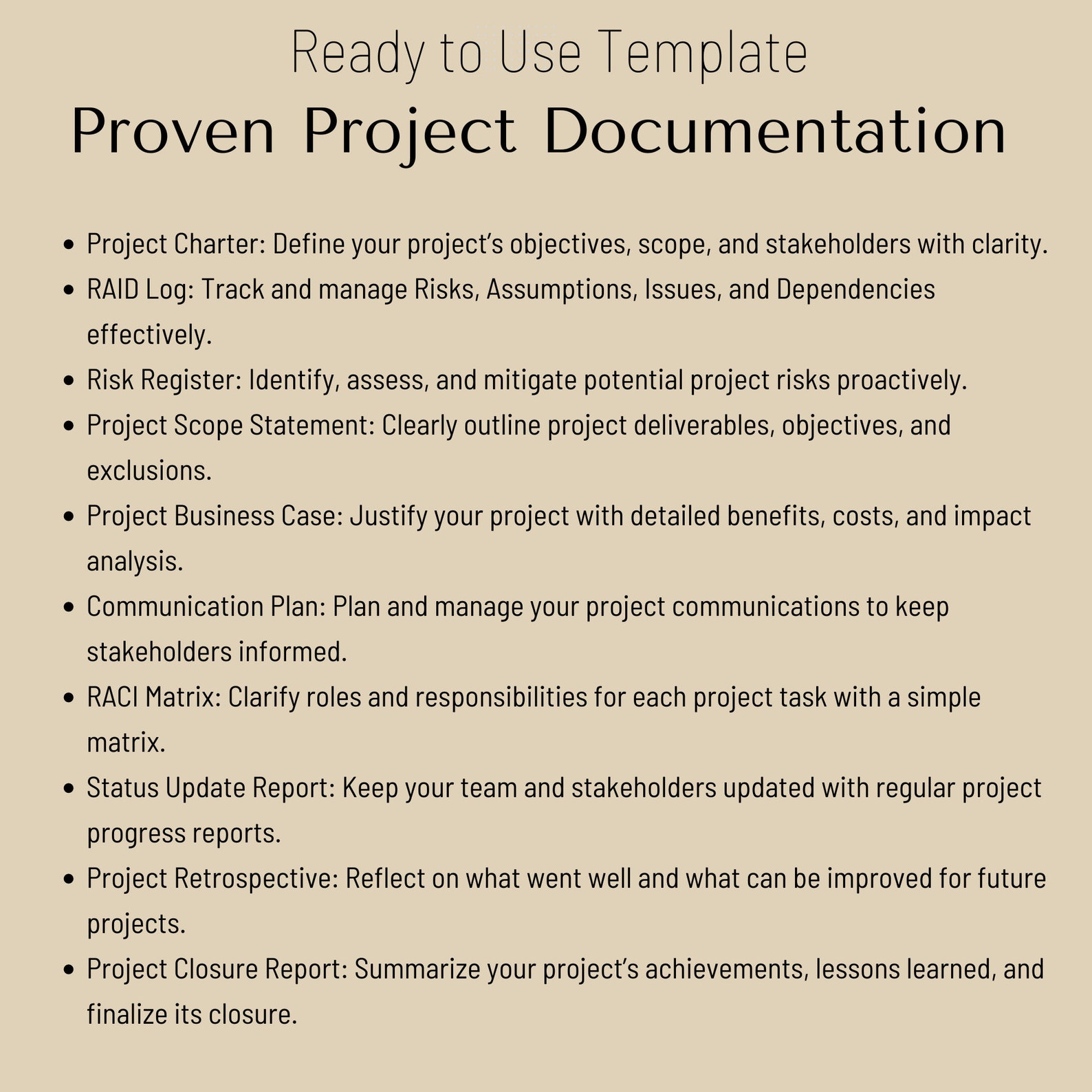 Essential Project Management Templates Bundle | 10 Editable Templates ...