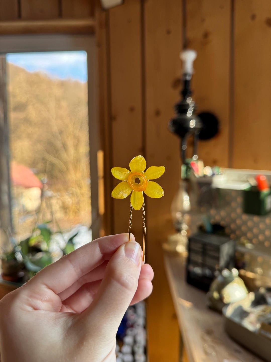 Real Daffodil Hair Pin: Preserved Flower Hair Comb, Botanical Gift - Etsy