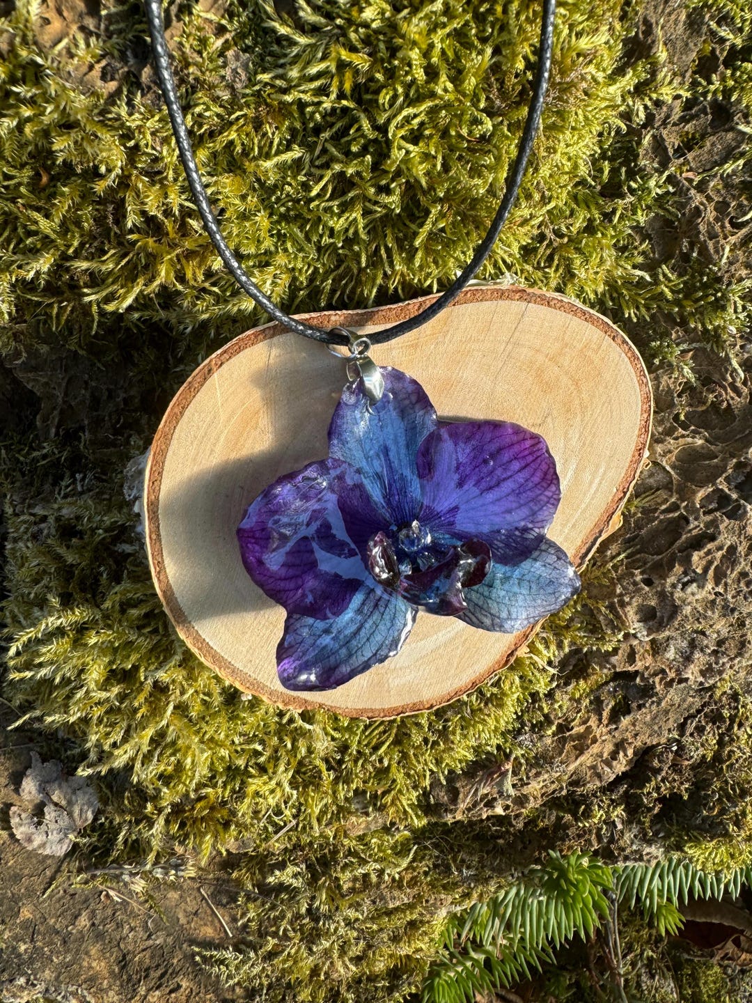 Real Orchid Necklace Handmade Floral Jewelry Real Flower Cast in Resin ...