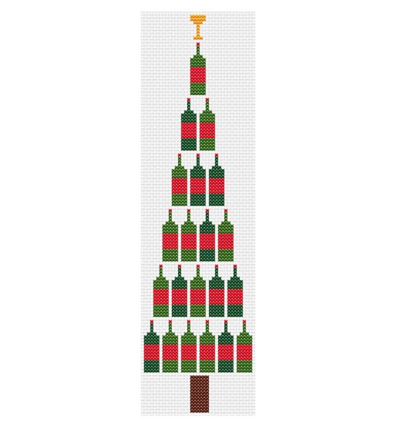 Wine Bottle Christmas Tree Cross-stitch Pattern - Etsy
