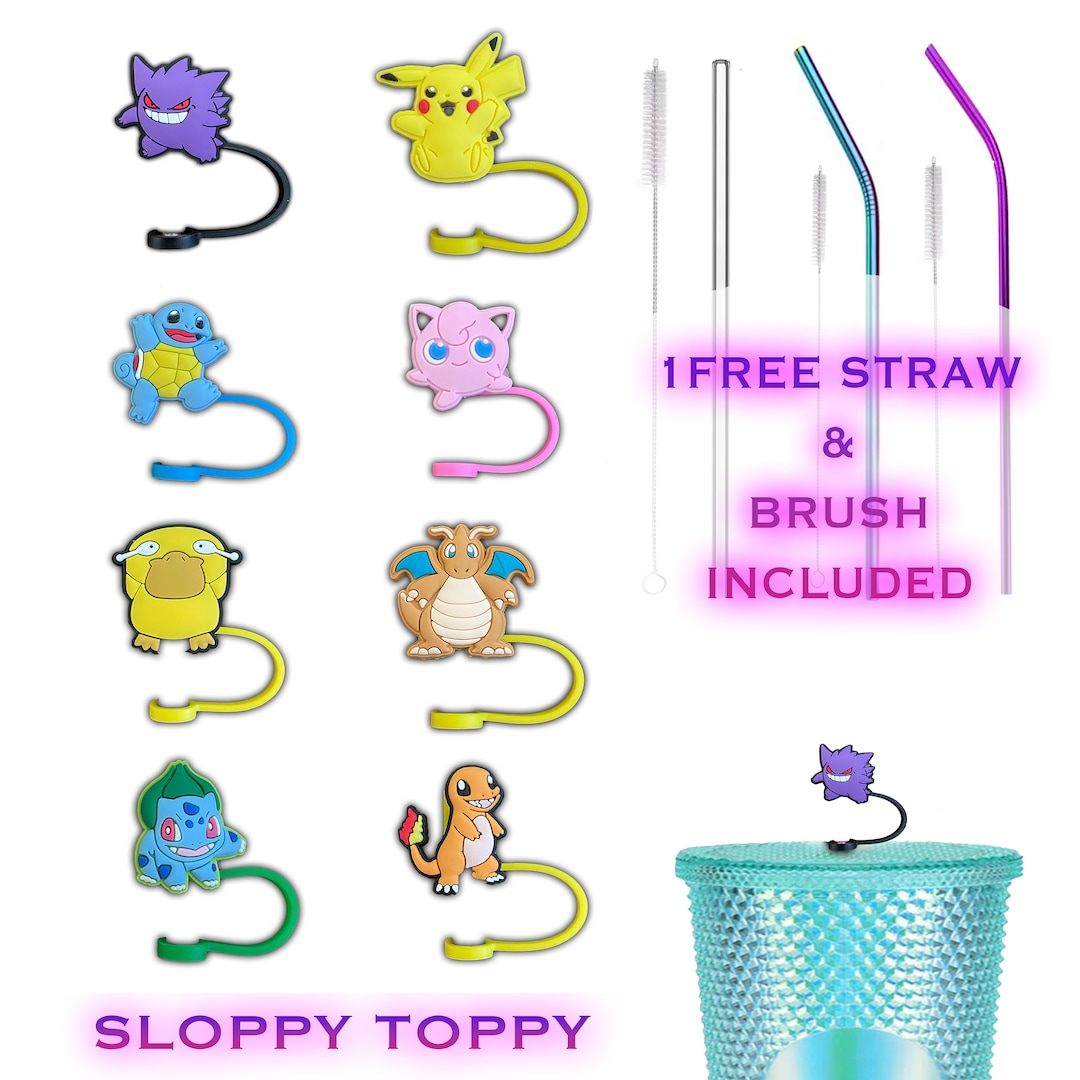 Anime Cartoon Straw Pencil Toppers Lots Made for Stanley Starbucks ...