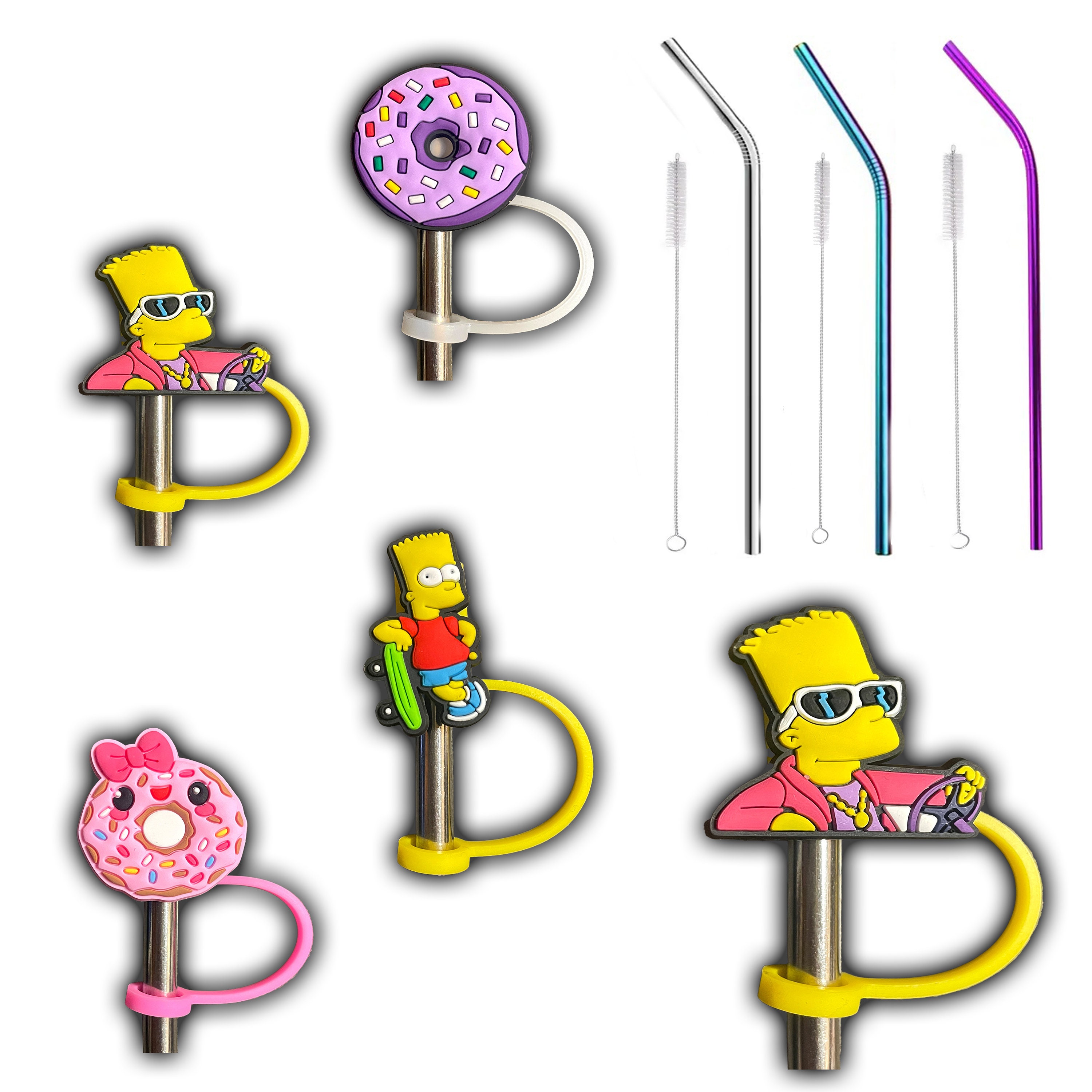 Simpsons Straw Pen Toppers Made for Stanley Starbucks Tumblers Cups ...