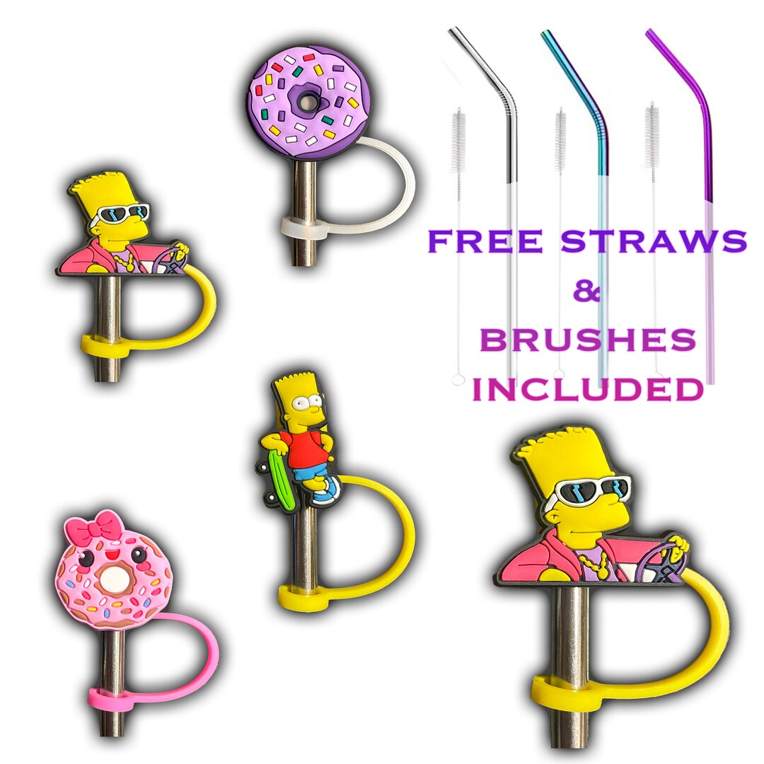 Simpsons Straw Pen Toppers Made for Stanley Starbucks Tumblers - Etsy