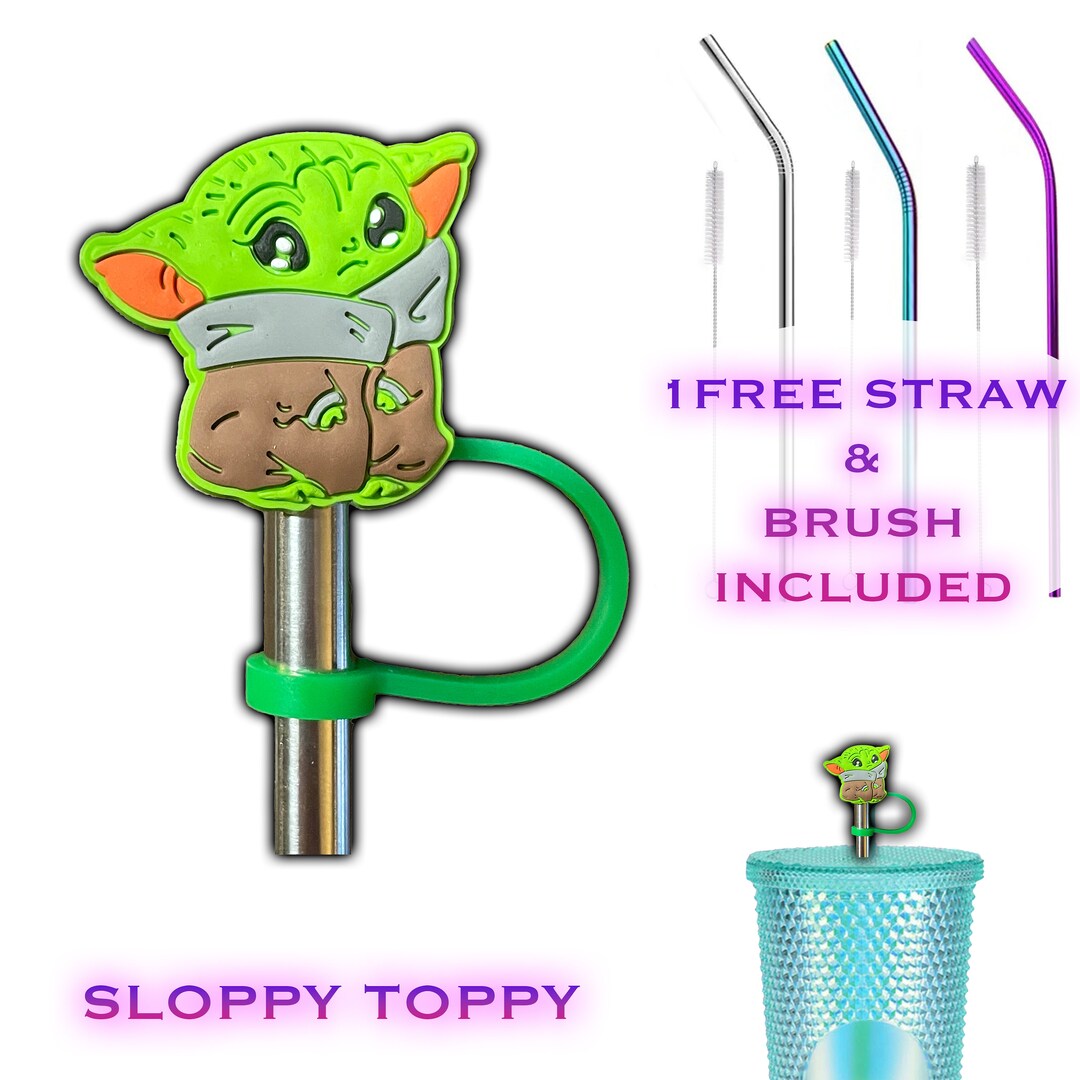 Baby Yoda Straw Pen Toppers Made for Stanley Starbucks Tumblers Cups ...