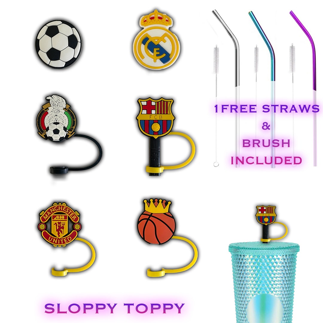 Soccer Teams Straw Pencil Toppers Cover Made for Stanley Starbucks ...