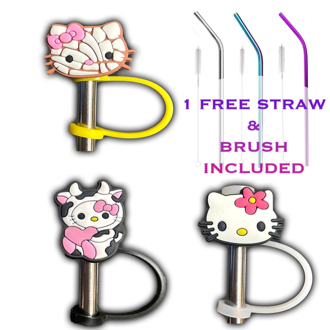 Hello Straw Toppers Kitty Made for Stanley Starbucks Tumbler Cup ...
