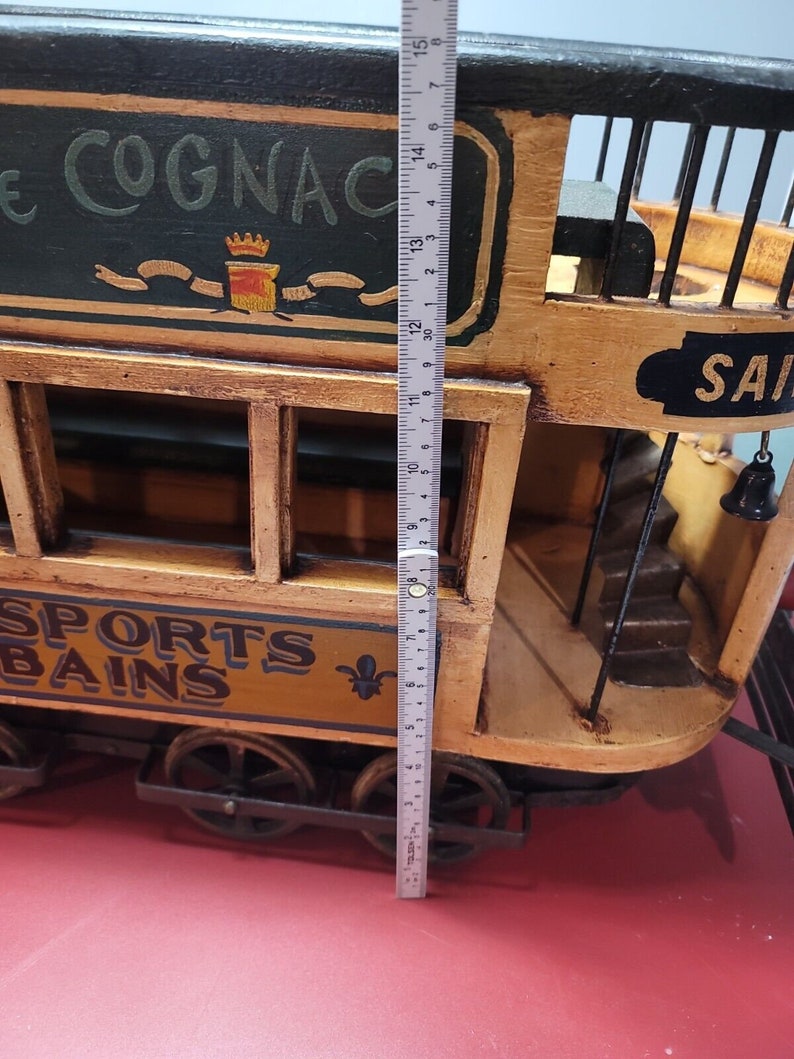 Handmade Antique 1930s Double Decker New Orleans Trolley Car Wood and ...