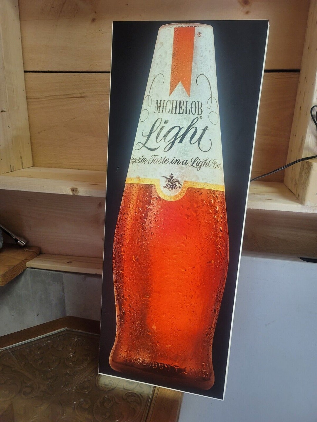 MICHELOB Light Neon Red Bottle Light Man Cave Decor Item - Etsy