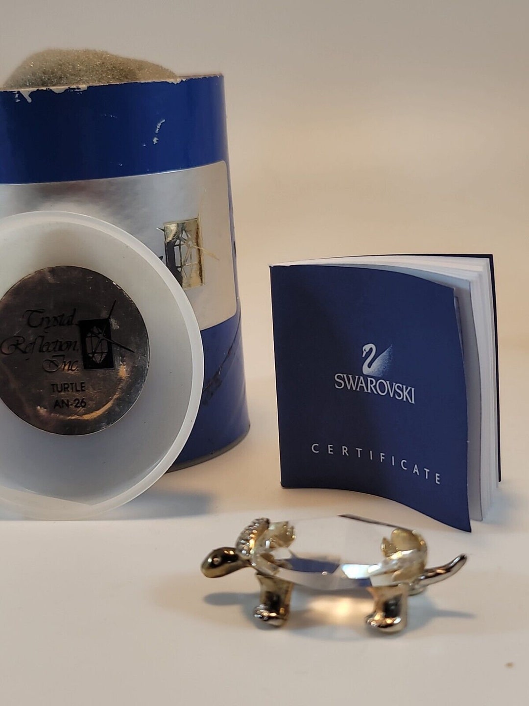 Vintage Swarovski Crystal Turtle Plated, Crystals Embedded Figurine ...