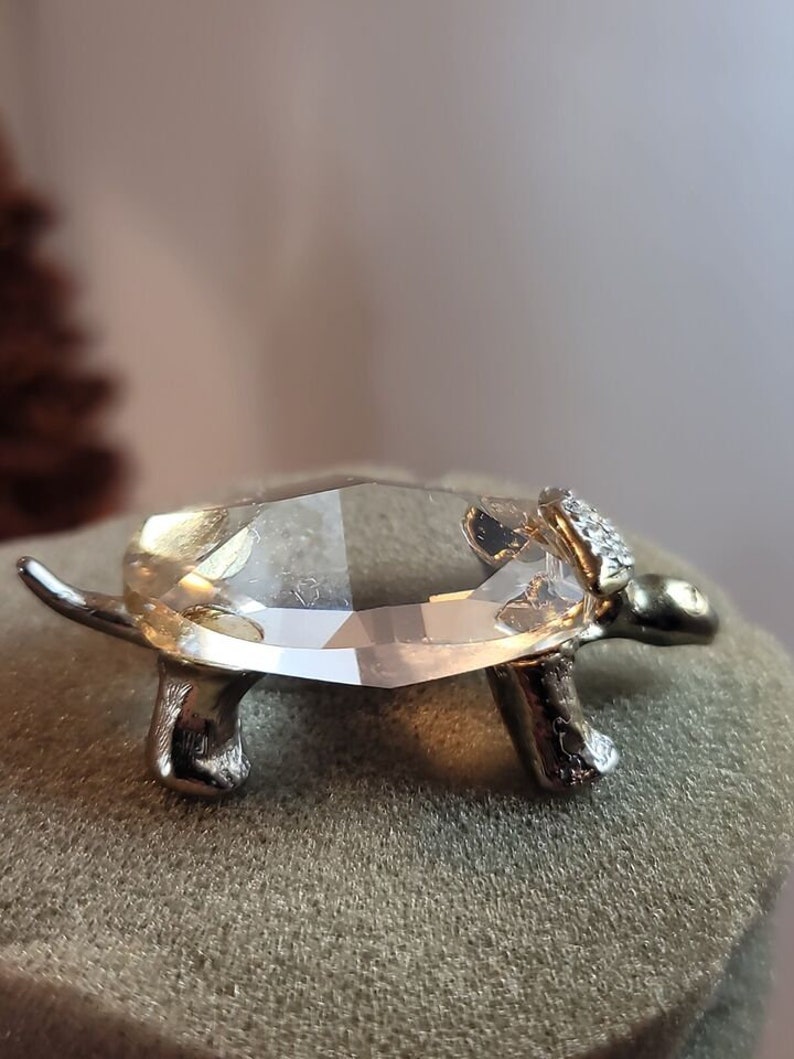 Vintage Swarovski Crystal Turtle Plated, Crystals Embedded Figurine ...