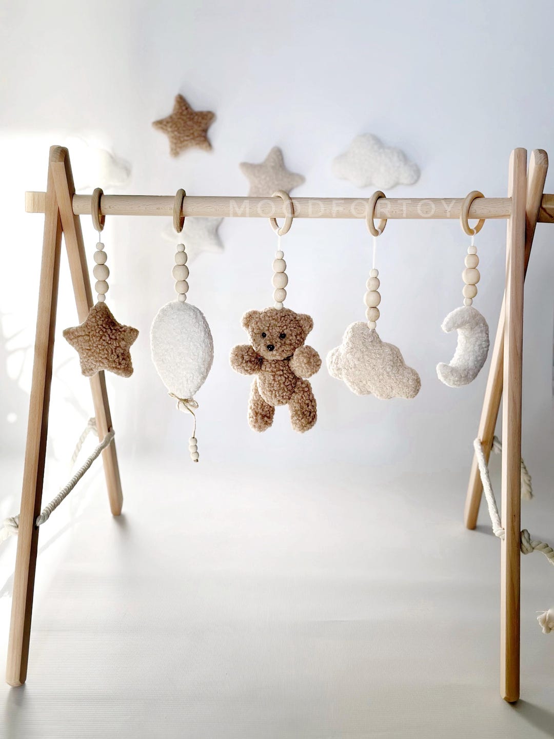 Baby Gym Boucle Bear Balloons Moon Star Cloud Baby Gym Set Handing ...