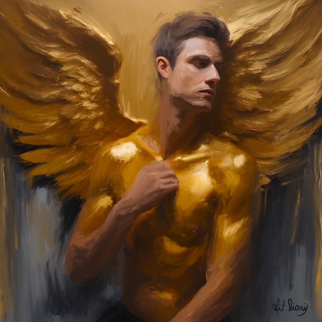 Instant Download Digital File Gold Man With Wings Exclusive Collection ...