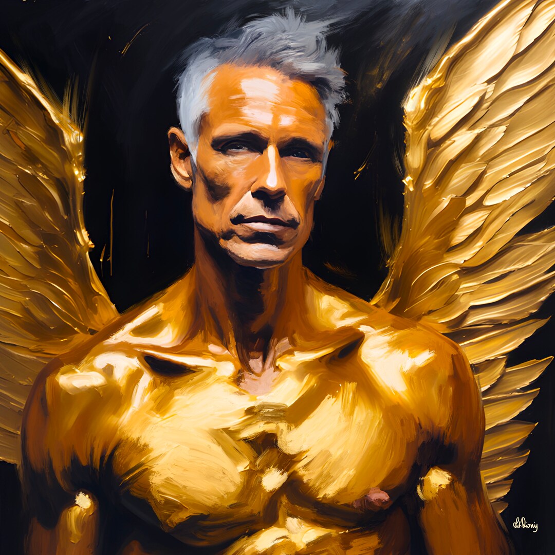 Instant Download Digital File Gold Man With Wings Exclusive Collection ...