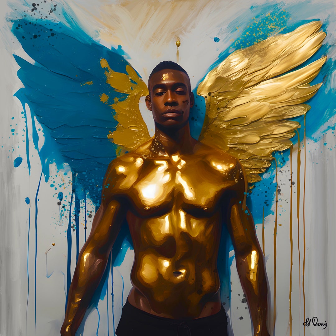 Instant Download Digital File Gold Man With Wings Exclusive Collection ...