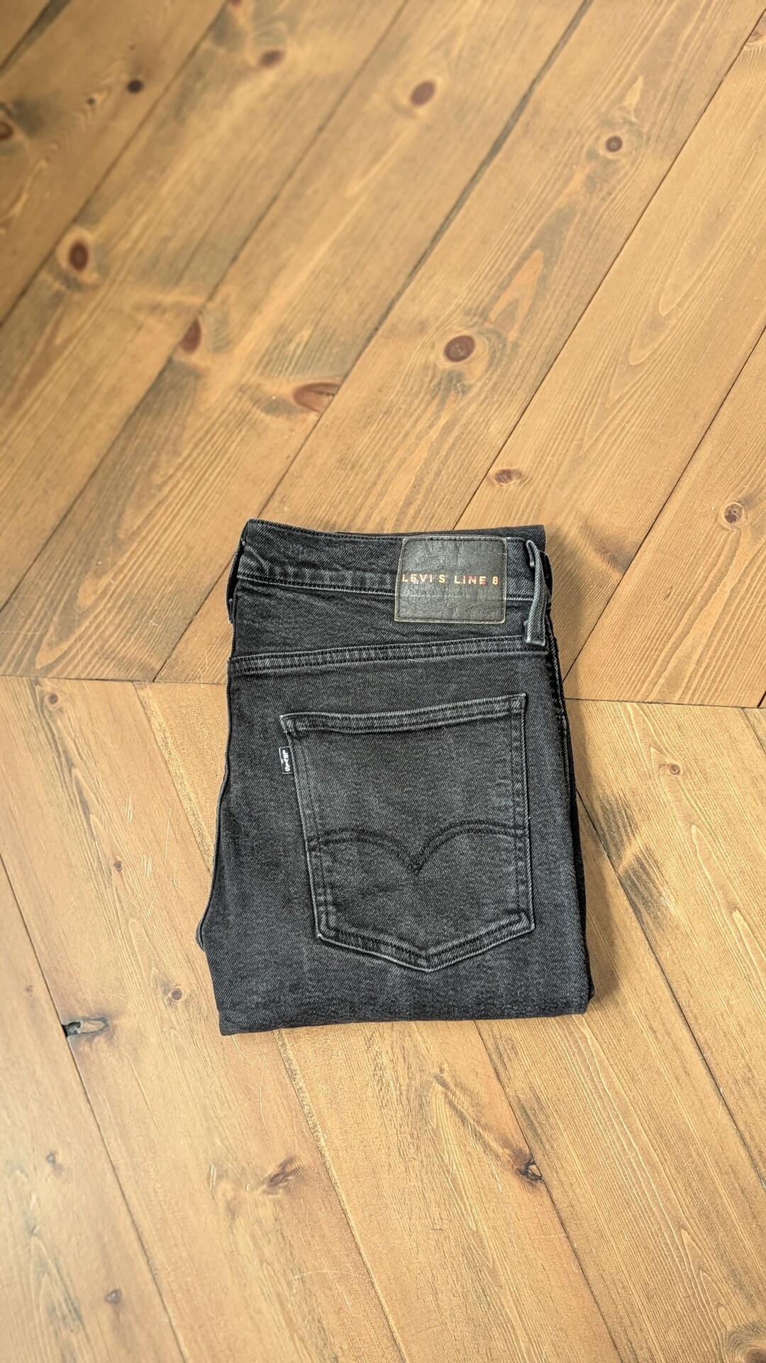 Levi's Line 8 Jeans: Men's Straight Black Denim (W33 L30) - Etsy