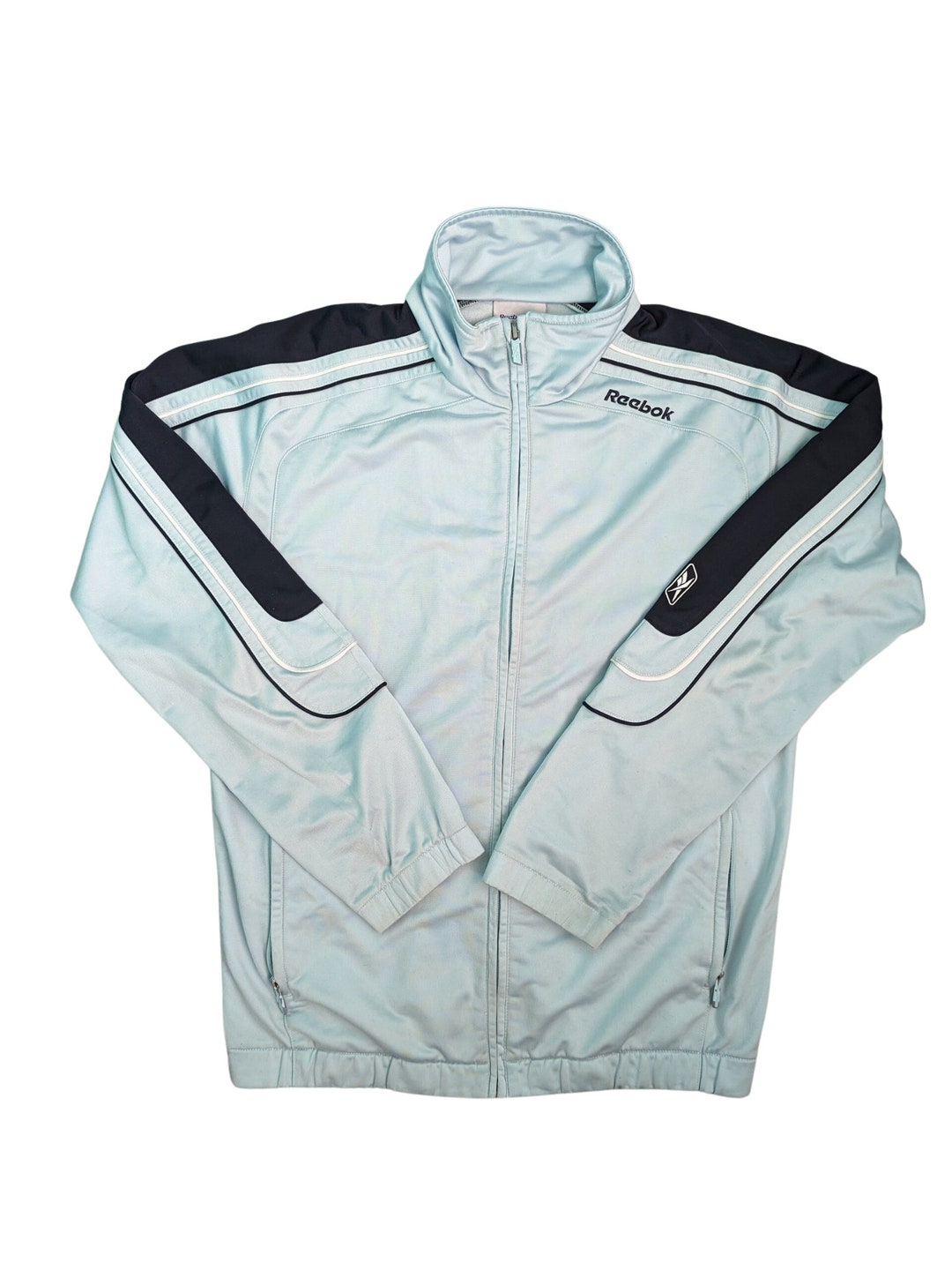 Vintage Reebok Track Jacket Light Turquoise Unisex Vintage 2000s Y2K ...