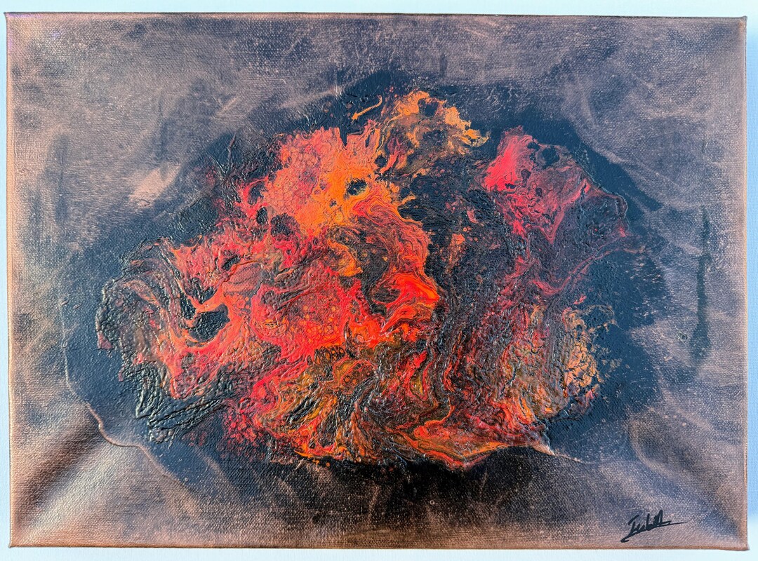 Caldera, Original Acrylic Pour Painting, Flow Art, Wall Art, Gift - Etsy