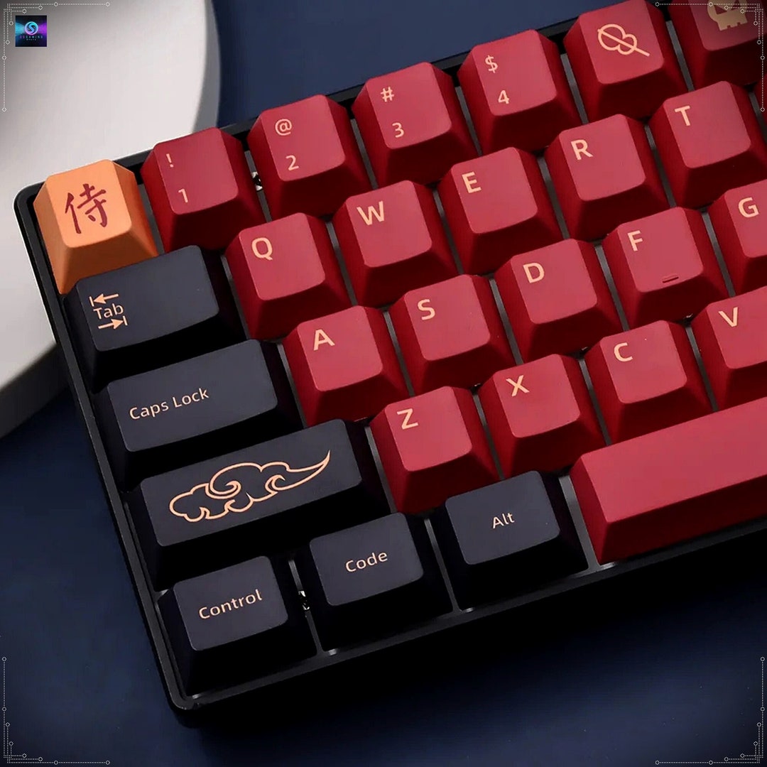 Cool Red Samurai PBT ISO Keycaps Set for Mechanical Keyboard Japanese ...