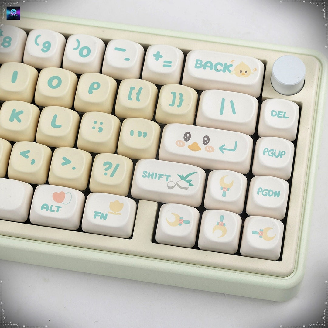 Cute Yellow Duck MOA PBT Kawaii Keycaps Set for Mechanical - Etsy