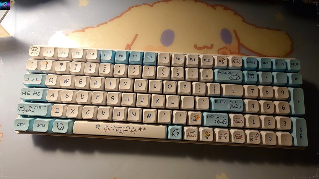 CINNAMOROLL Cute PBT XDA Anime Keycaps Set for Mechanical Keyboard ...
