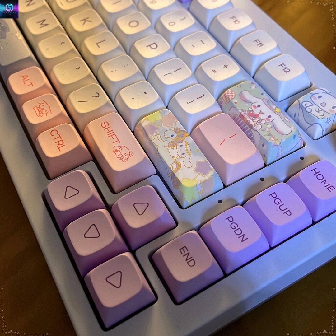 CINNAMOROLL Cute Sanrio PBT XDA Keycaps Set for Mechanical Keyboard ...