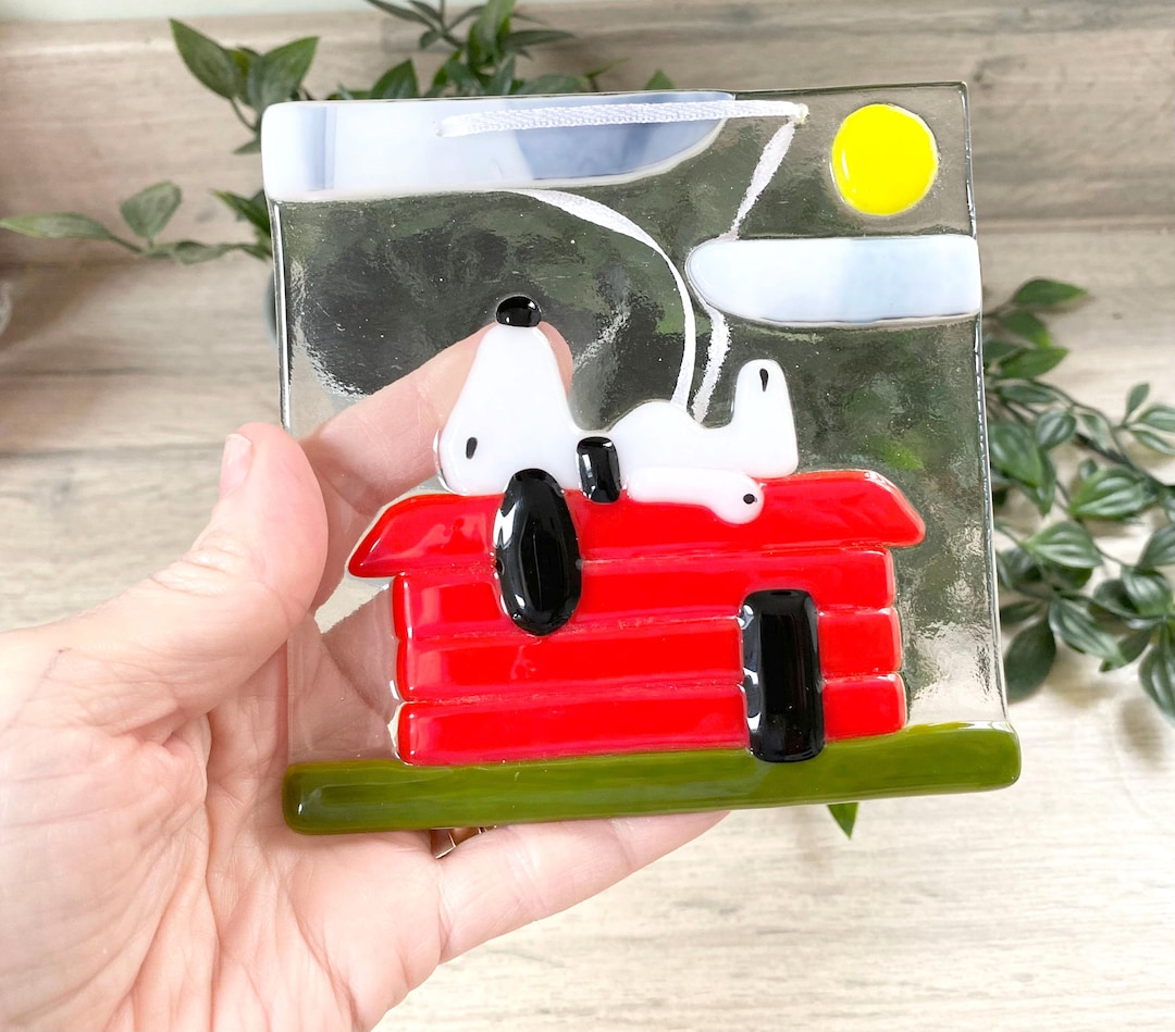 Fused Glass Snoopy Daytime Sun Catcher, Fused Glass Art, Window Art ...