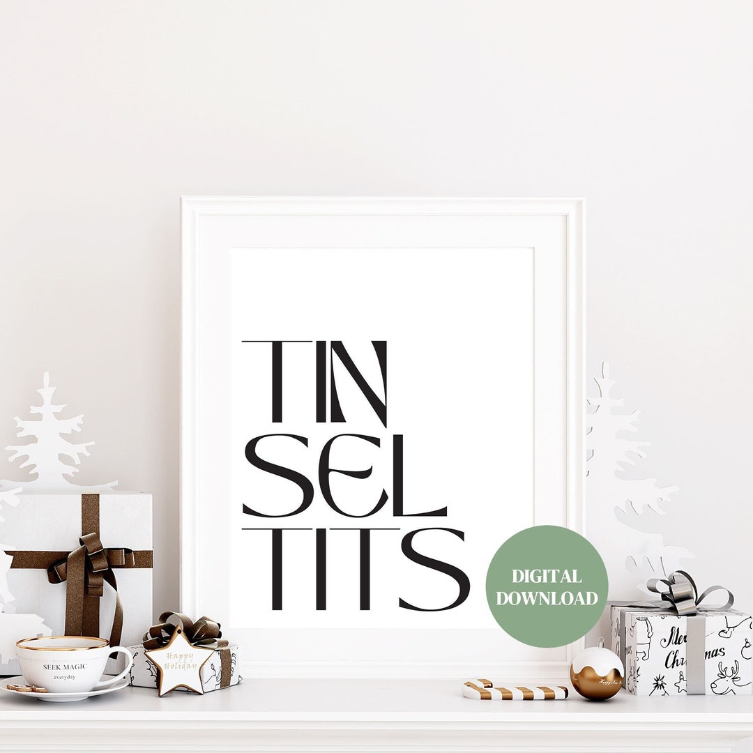 Tinsel Tits Printable Festive Home Decor Wall Print - Etsy