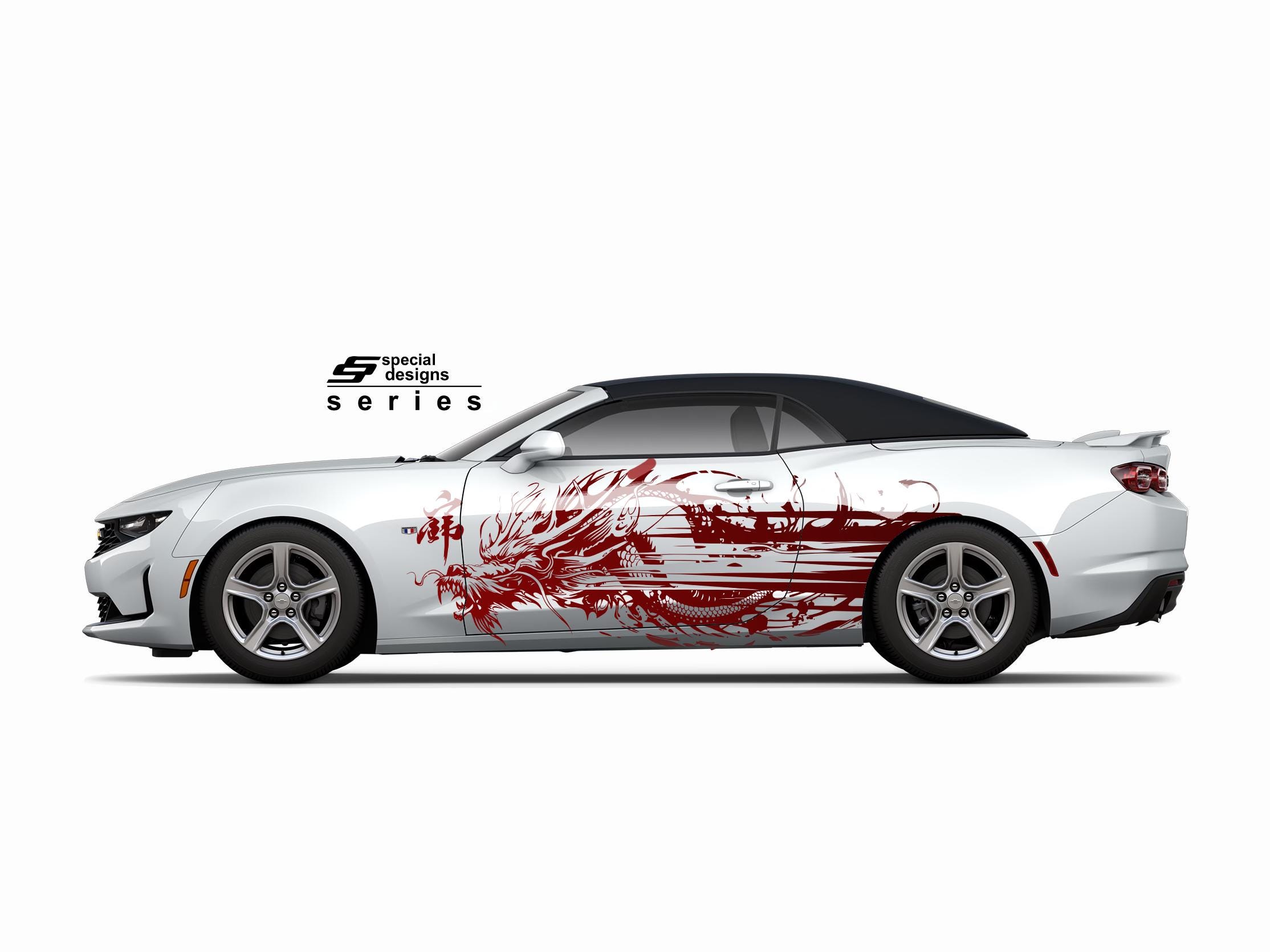 Kanji Dragon Car Decal, JDM Style Draco Car Wrap Livery, Japanese ...