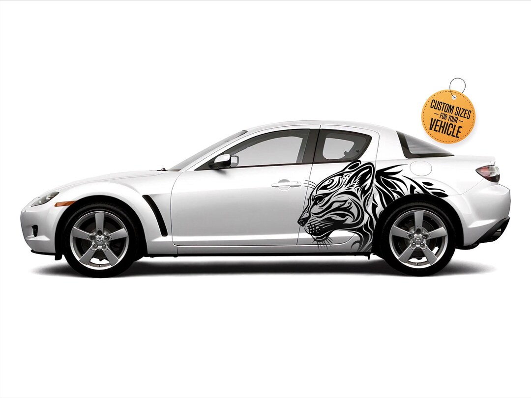 Tribal Tiger Head Vinyl Decal - Car Rear Fender Sticker - Etsy
