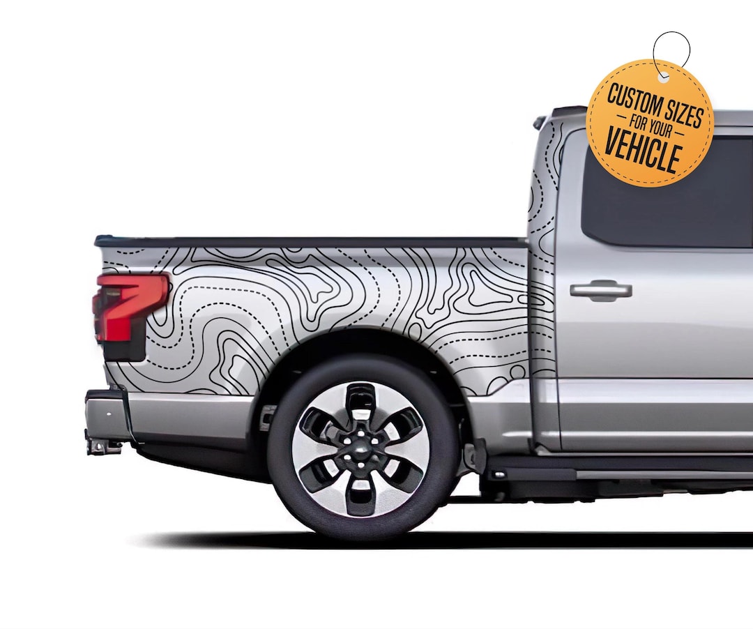 Ford F-150 Pick-up Topographic Topo Map Decal - Vehicle Body Sticker ...