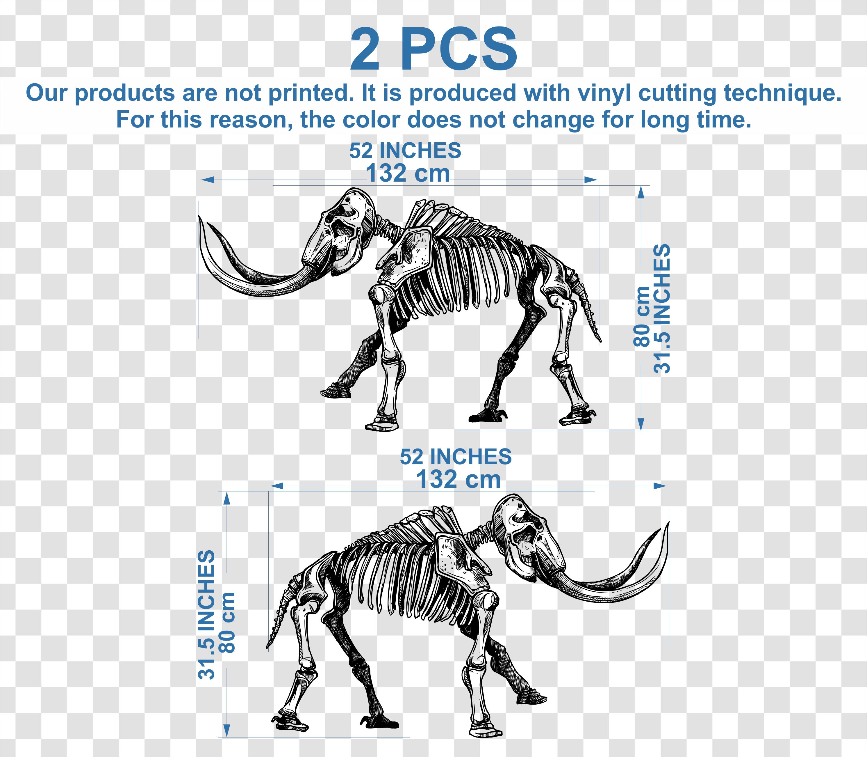 Mammoth Car Side Livery Elephant Skeleton Detailed Decal Large Car Side ...